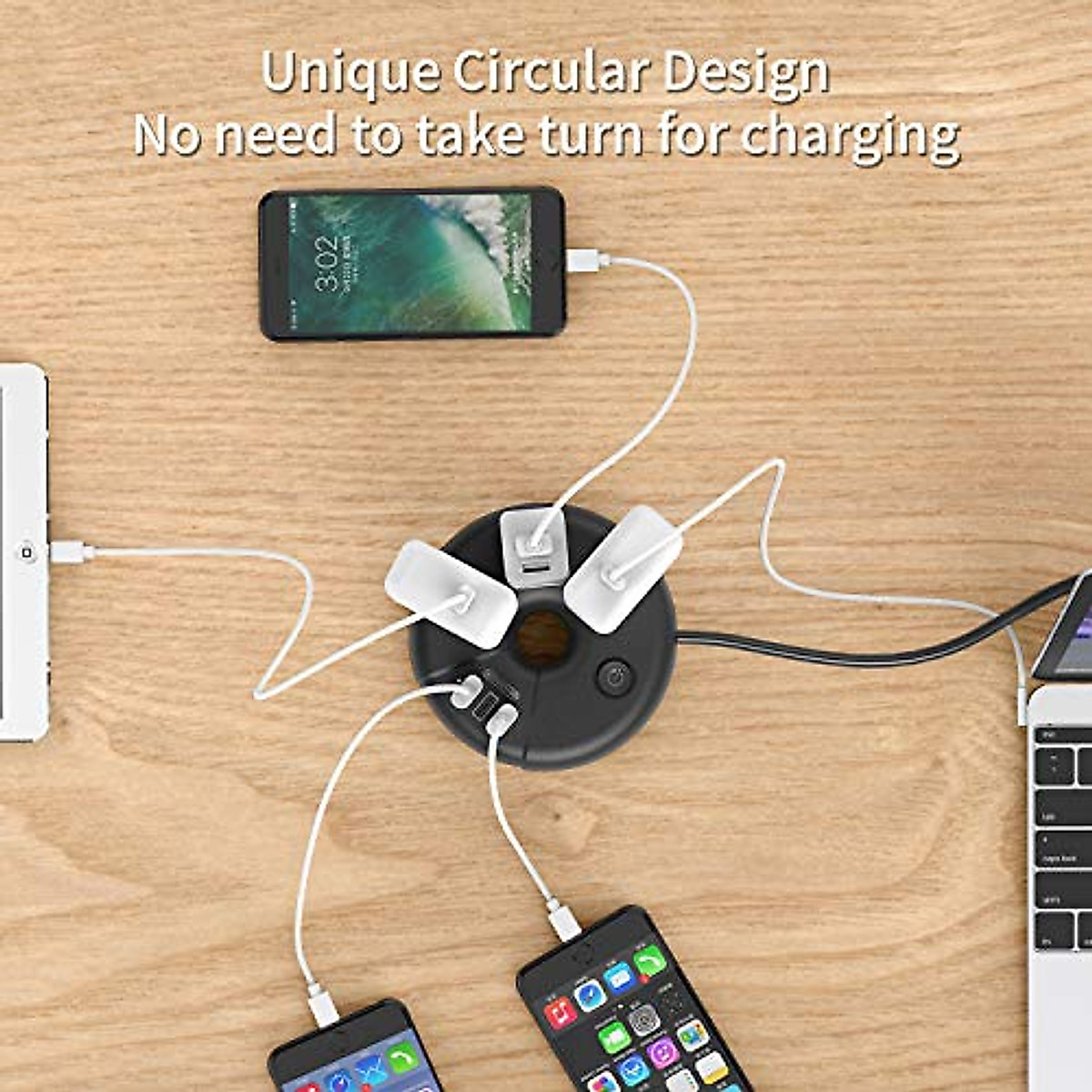 Power Strip with USB Ports Bundle, NTONPOWER Portable Desktop Charging Station with 3 Outlets 3 USB, 5 ft Extension Cord and 25 ft Extension Cord, Compact for Home, Office, Dorm Room, Cruise, Black