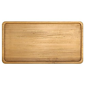 Ceramic Succulent Pots - 1 Pot - Short Rectangle - with Bamboo Tray - White - 6.3"