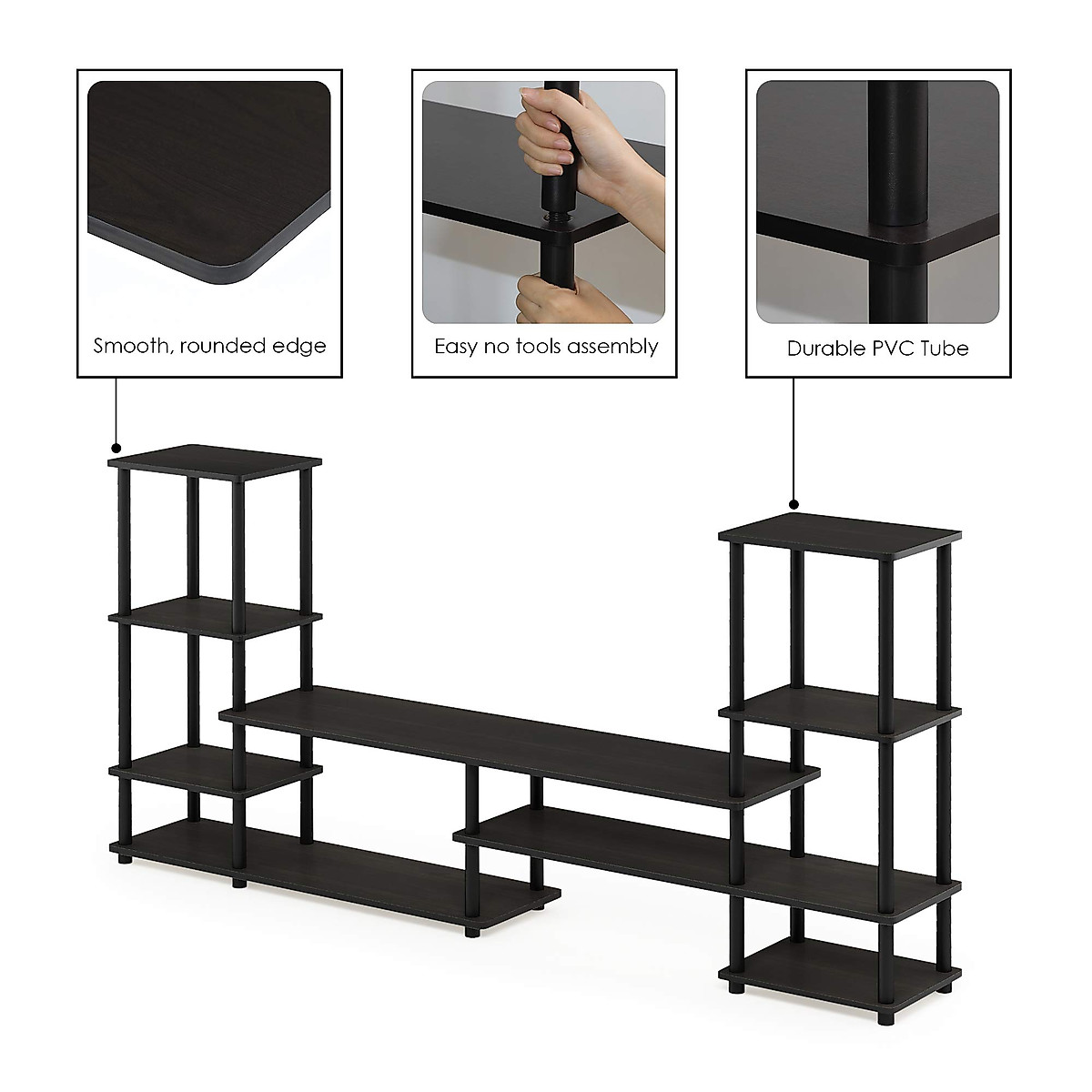 FURINNO Turn-N-Tube Grand Entertainment Center, Espresso/Black