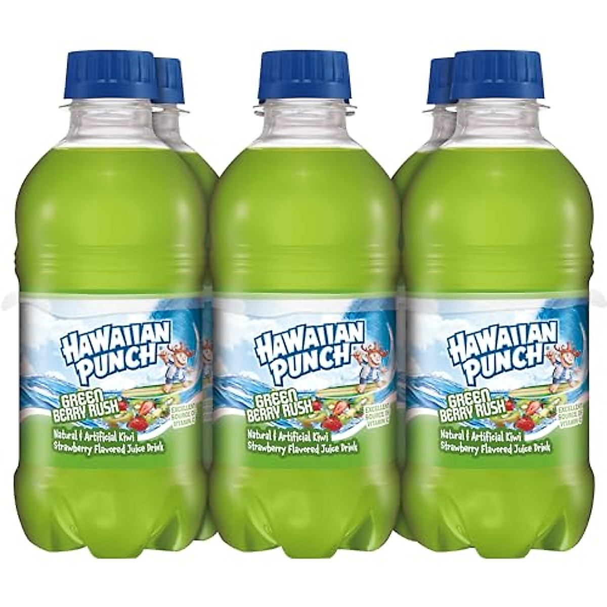 Hawaiian Punch Green Berry Rush Fruit Juice Drink, 10 Fl Oz Bottles, 24 Count (4 Packs Of 6), Ready-to-drink, On-the-go, Caffeine-free, Carbonation-free, Gluten-free, Excellent Source Of Vitamin C