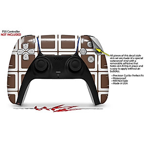 WraptorSkinz Skin Wrap compatible with Sony PS5 DualSense Controller Squared Chocolate Brown (CONTROLLER NOT INCLUDED)