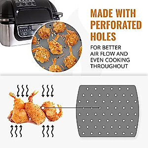 Air Fryer Reusable Liner Accessories for Ninja Foodi Grill AG301 5-in-1 4qt Ninja Air Fryer Accessories with Air Fryer Recipes, Easy to Clean, Food Safe Replacement for Parchment Paper by INFRAOVENS