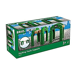 Brio World - 33253 Stacking Track Supports | 2 Piece Toy Train Accessory for Kids Age 3 and Up, Green & BRIO World - 33332 Ascending Tracks | 2 Piece Wooden Train Tracks for Kids Ages 3 and Up