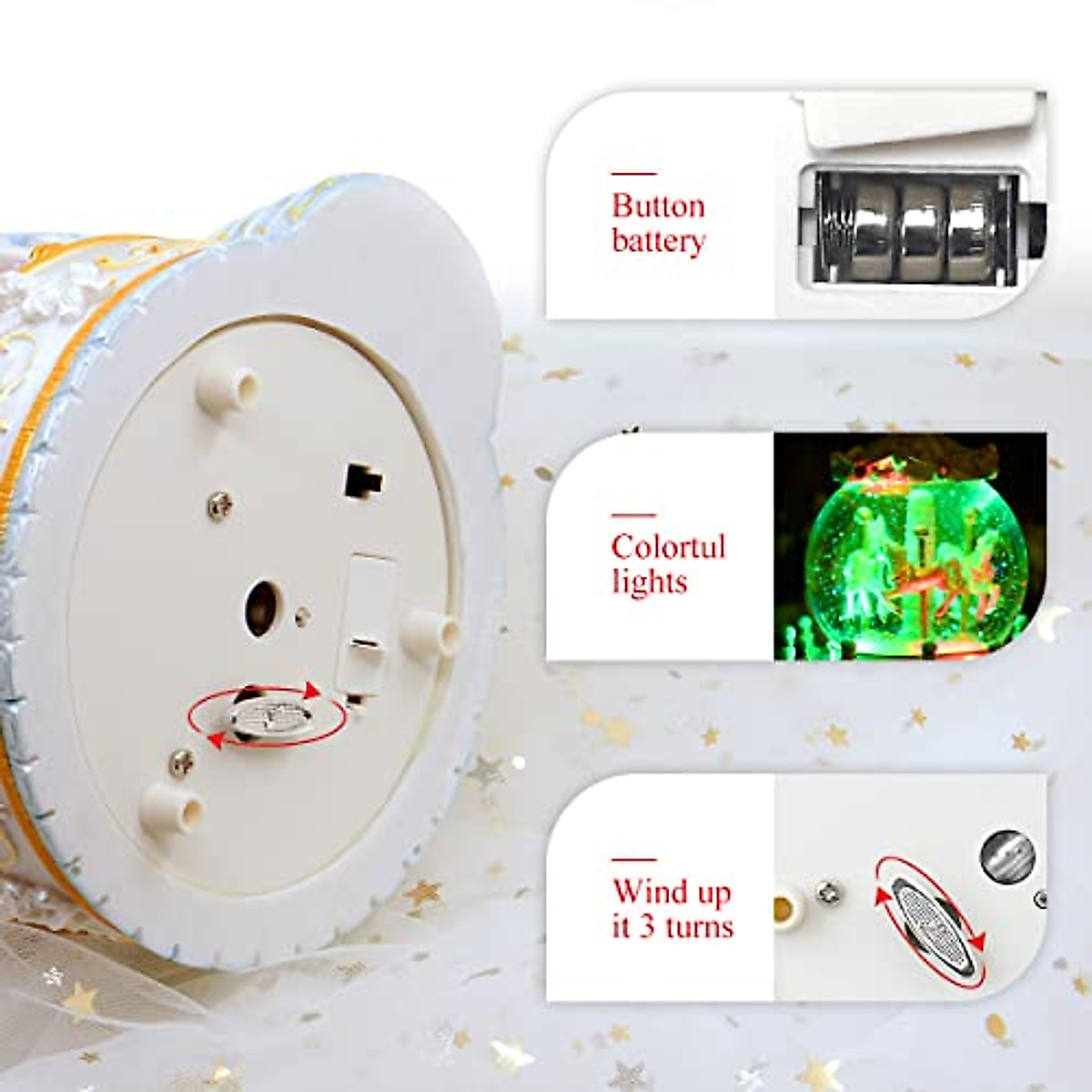 Carousel Horse Music Box Gifts - Merry Go Round Snow Globe for Girls Women Wife Mom Daughter Valentine Anniversary Christmas Birthday Present Play You are My Sunshine