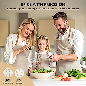 EDELHAUS Glass Spice Jars with Label and Black Lids (24 x 4oz) Spice Containers with 240 Labels, Shaker Inserts, Steel Funnel, Empty Square Empty Square Seasoning Organizer