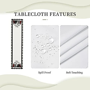 UYPGOIN Waterclor Buffalo Plaid Christmas Trees Table Runner, Seasonal Winter Merry Xmas Holiday Kitchen Dining Decoration for Indoor Outdoor Home Party 13x72 Inches