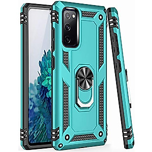 LUMARKE Galaxy S20 FE Case,Pass 16ft. Drop Tested Military Grade Cover with Magnetic Ring Kickstand Compatible with Car Mount Holder,Protective Phone Case for Samsung Galaxy S20 FE Teal