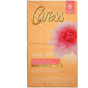 Caress Bar Soap Daily Silk 3.75 Ounce 6 Count (Pack of 2)