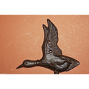 Cast Iron Home Decor Collectibles Duck Hunter Set Mudroom Duck Coat Hat Hooks, Set of 4