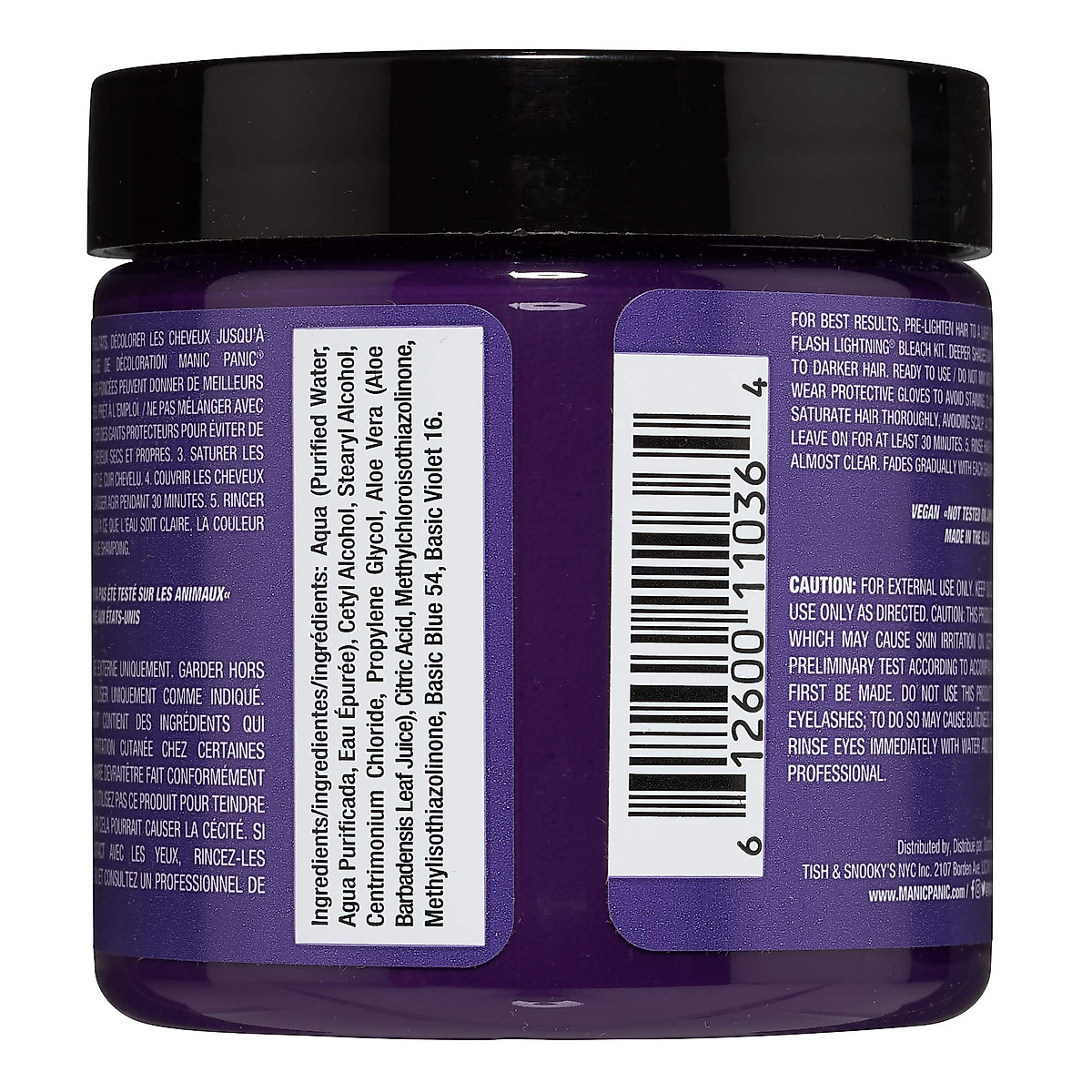 MANIC PANIC Electric Amethyst Purple Hair Dye - Classic High Voltage - Semi Permanent Bright Purple Hair Color With Violet And Blue Undertones - Vegan, PPD & Ammonia Free (4oz)