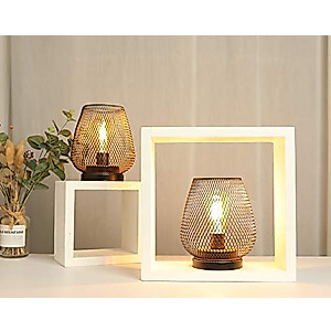 JHY DESIGN Set of 2 Metal Cage LED Lantern Battery Powered Cordless Accent Light with LED Great for Weddings Parties Patio Events for Indoors Outdoors