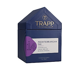 Trapp - No. 14 Mediterranean Fig - 7 oz. House Box Candle - Aromatic Home Fragrance with Fruity Scent of Tuscan Fig, Fresh Melon, & Blonde Woods Notes - Petrolatum Wax