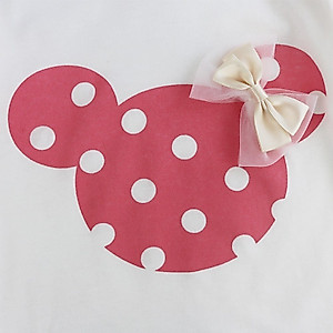 iEFiEL Baby Girls Sweet Bow Head Polka Dots Long Sleeve Top Pants Set Spring Easter Outfit Pink 9-12 Months