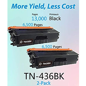 MM MUCH & MORE Compatible Toner Cartridge Replacement for Brother TN436 TN-436 TN-436BK TN433 use with HL-L8360CDW L9310CDW MFC-L8900CDW L9570CDW Printer (2-Pack, Black)