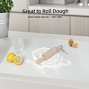 2 Pack Silicone Mats for Kitchen Counter, Treerit Non-slip Waterproof Large Countertop Protector Mat, Heat Resistant Mat, Silicone Craft Mat, Silicone Placemat, 23.6 x 15.7 Inches x 1mm, Translucent