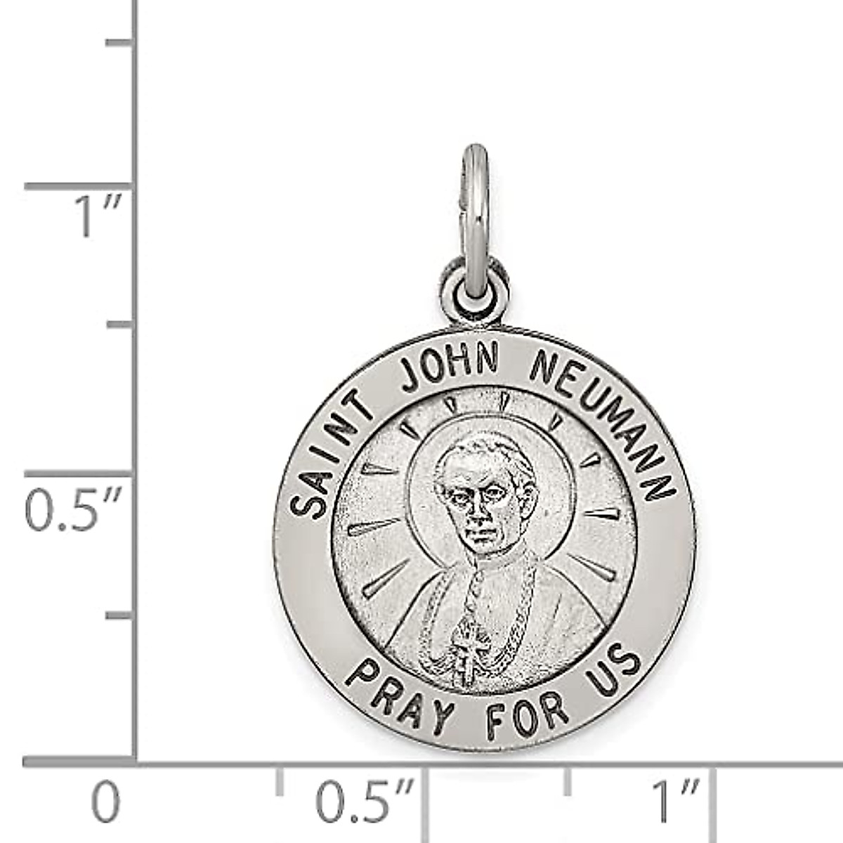 IceCarats 925 Sterling Silver Vintage Saint John Neumann Medal Necklace Charm Pendant Only