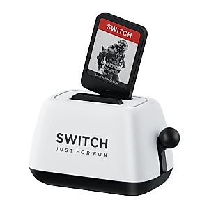 Hagibis Switch Game Card Case for Nintendo Switch/Lite/OLED Portable Cute Toaster Switch Game Card Storage Holder with 2 slots Switch Game Cartridge (White)