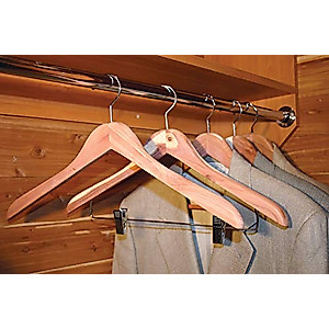 Cedar Wood Top Hanger, (Box of 12) Unfinished Curved Hangers with Fresh Cedar Scent and Chrome Swivel Hook for Jacket Coat & Shirt by The Great American Hanger Company