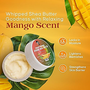 RA COSMETICS 100% African Shea Butter - Mango Scented, Anti-Aging Moisturizer, 6 Ounce