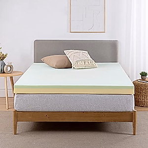 ZINUS 3 Inch Green Tea Memory Foam Mattress Topper / Pressure-Relieving Layers / CertiPUR-US Certified, Full