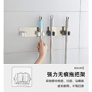 melupa Wall Mount Mop and Broom Holder Wall Mounted Broom Organizer Laundry Room Home Garden Garage Storage and Organization Rack Hangers (A)