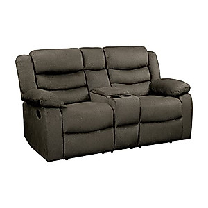 Lexicon Mabel Wall-Hugger Manual Double Reclining Loveseat, Brown