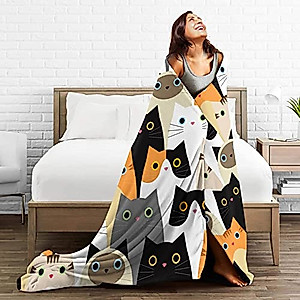 Cat Blanket Warming Gifts Super Soft Throw Blanket Flannel Cozy for Loved One Home Decor for All Season 50"X40"