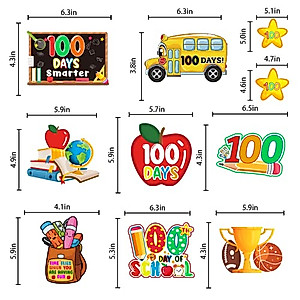 36 Pcs 100th Day of School Decorations Hanging Swirls, No-diy 100 Days of School Decorations Streams, 100 Items for 100th Day of School Foil Hanging for Kindergarten Pre-school Primary High School