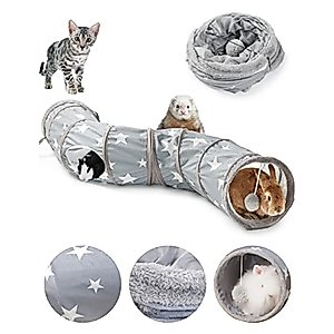 Kitty Cat Tunnel Rabbit Hideout Tunnels and Tubes Bunny Toys for Guinea Pig Ferret Accessories Hideway Hides Tunnel