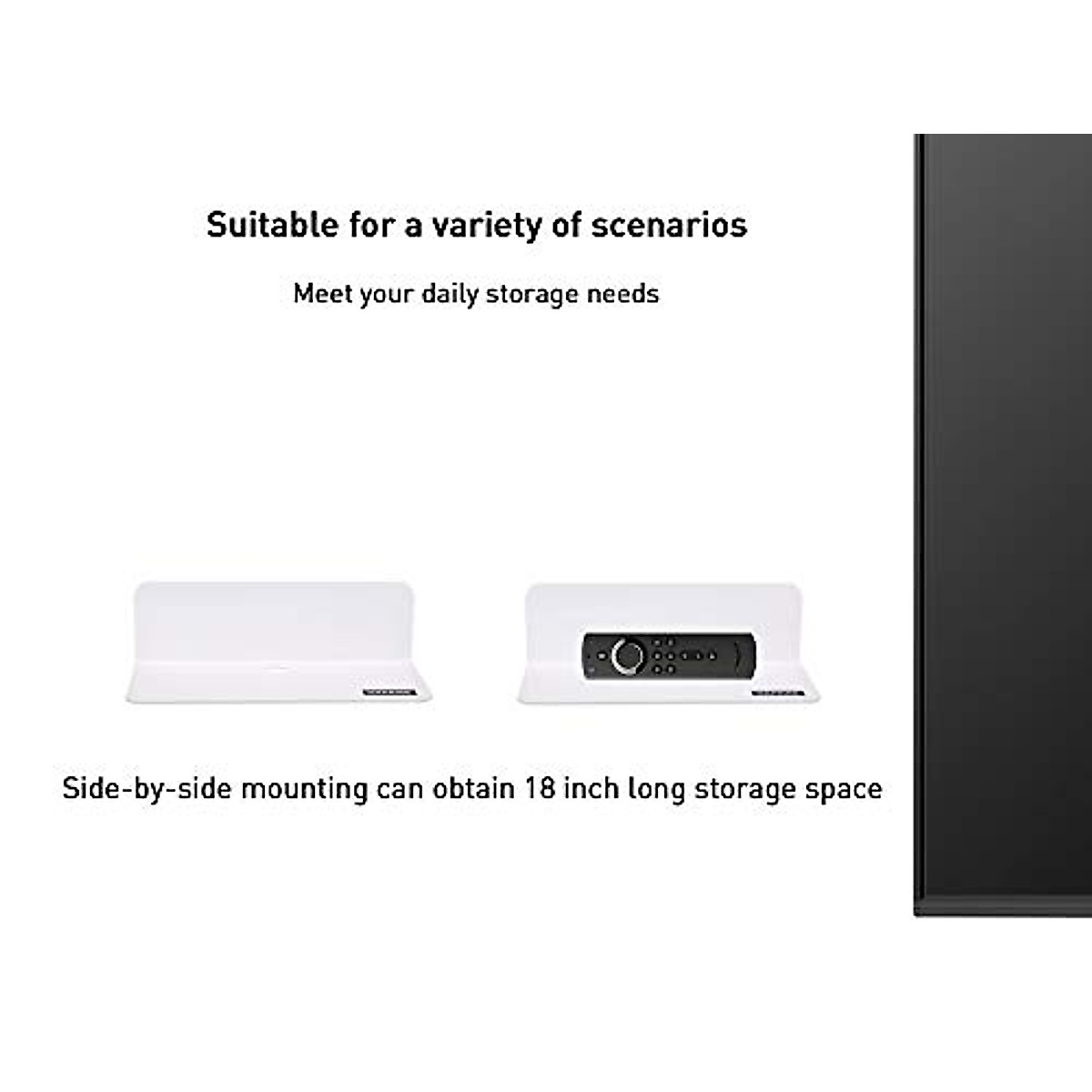 OAPRIRE White Floating Shelves Wall Mounted Set of 2 - Easily Expand Wall Space - Acrylic Hanging Shelves for Bedroom, Gaming Room, Living Room, Bathroom, Office with Cable Clips