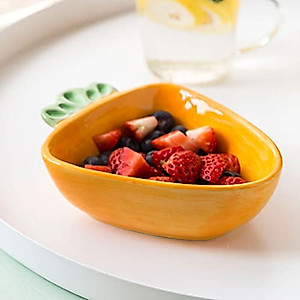 BESTonZON Easter Fruit Bowl Ceramic Candy Dish Carrot Shape Bowl Easter Salad Bowl Appetizer Plates Snack Nut Bowl Dessert Bowl Yogurt Bowl Serving Plate for Easter Spring Party Decor