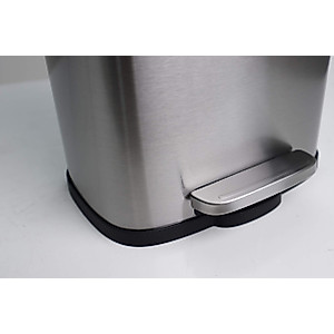 Eviva Totti 1.3 Gallon Stainless Steel Matte Finish Rectangular Trash Can with Soft Closing Lid