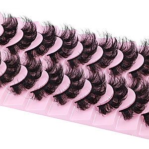 Mink Lashes Fluffy 20 MM Thick D Curl False Eyelashes Dramatic Long Strip Lashes Pack 6D Curly Wispy Full Fake Eyelashes That Look Like Extension by Goddvenus