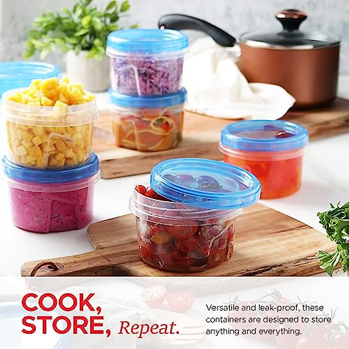 Tafura Twist Top Soup Storage Containers with Lids [16 Oz - 10 Pack] Reusable Freezer Containers for Food with Screw On Lids, 16 Ounce Food Storage Container with Cover, Leakproof, BPA Free