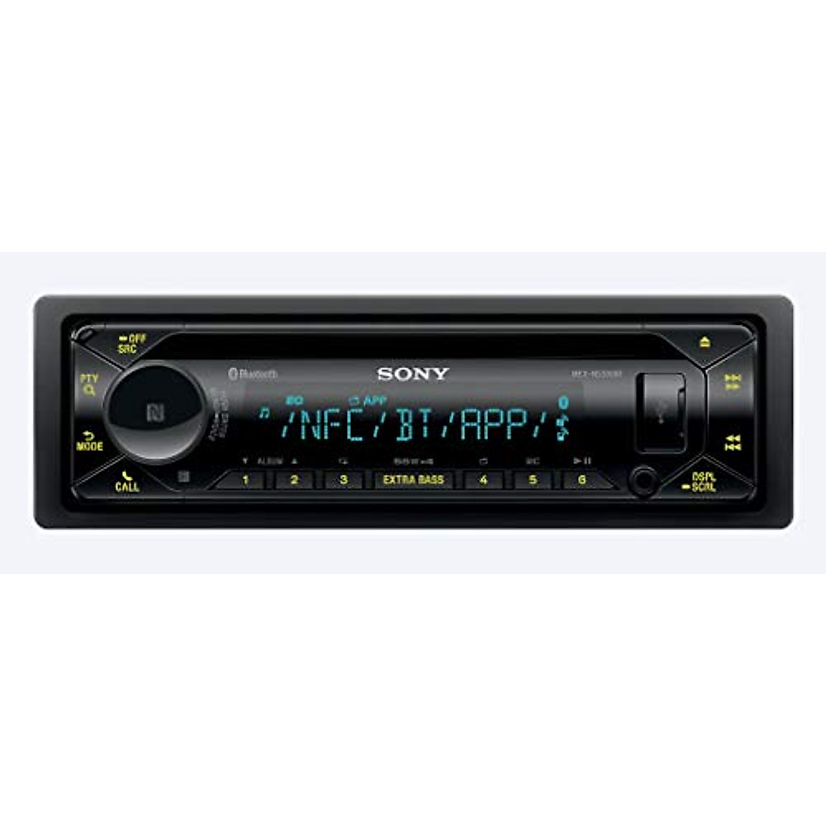 Sony MEX-N5300BT Built-in Dual Bluetooth Voice Command CD/MP3 AM/FM Radio Front USB AUX Pandora Spotify iHeartRadio iPod / iPhone Siri and Android Controls Car Stereo Receiver with ALPHASONIK EARBUDS