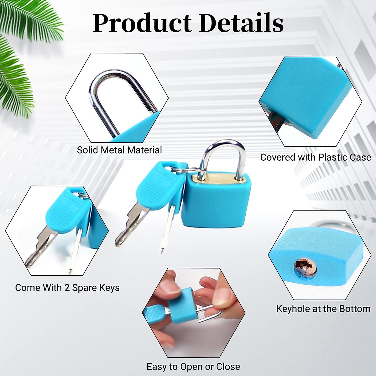 Yinpecly 6PCS Suitcase Locks, Multicolor Luggage Padlocks Set, Lock with Keys, Small Luggage Locks, Mini Locker, Zipper Lock, Tiny Locker Lock for School Gym Backpack Journal Tool Box