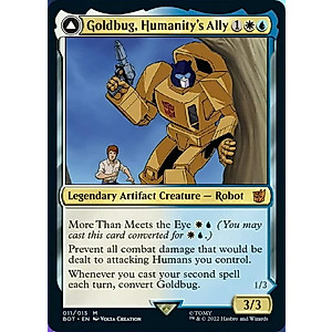 Magic: the Gathering - Goldbug, Humanity's Ally // Goldbug, Scrappy Scout (011) - Transformers