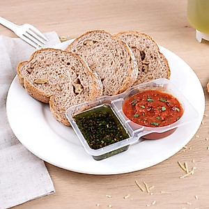 Jytrew Munch Mate Snack Containers, Grab and Go Snack Containers, 2 Compartment Small Lunchable Reusable Container with Lids Bpa Free, Double Compartment Individual Snack Pack for Adults(20pcs)