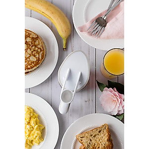 Ergo Spout mason jar pitcher, mason jar pour spout lid, pancake maple syrup dispenser, salad dressing dispenser (REGULAR MOUTH, White)