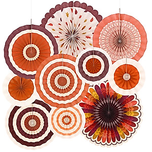 Thanksgiving Party Supplies Kit with Fall Party Decorations - Includes Elegant Autumn-Themed Paper Fans for Memorable Thanksgiving Decorations