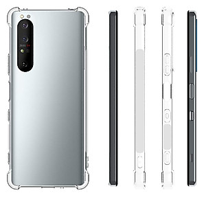 USTIYA Case for Sony Xperia 1 III Clear TPU Four Corners Protective Cover Transparent Soft funda