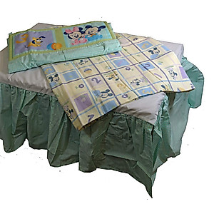 Disney Baby 3-piece Acessory Set: Flannel Receiving Blanket, Crib Dust Ruffel & Diaper Stacker