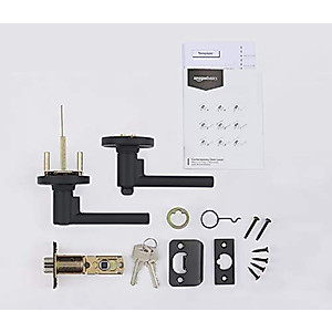 Amazon Basics Contemporary Madison Door Lever, Entry, Matte Black