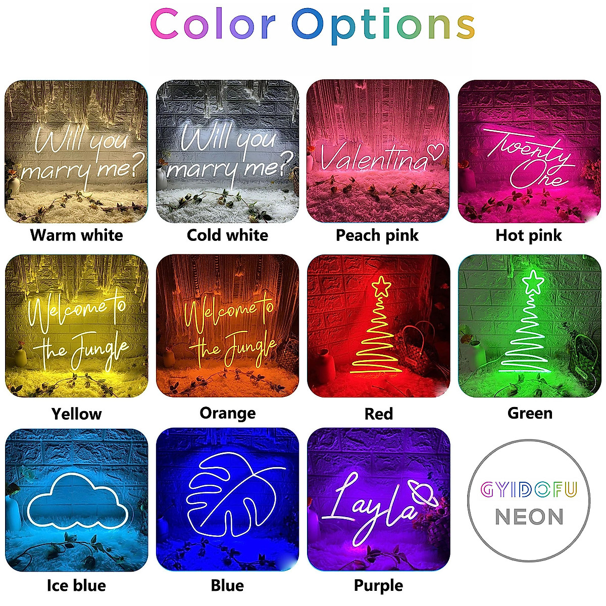 GYIODFU LC-Sign Custom Neon Signs for Bedroom, Wedding Party, Personalized Dimmable Led Neon Sign for Wall Decor, Birthday Gift, Shop Business Signs