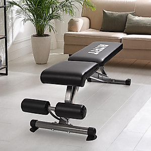 RitFit Adjustable/Foldable Utility Weight Bench for Home Gym, Weightlifting and Strength Training - Bonus Workout Poster with 35 Total Body Exercises（PWB01-2023 New Version）