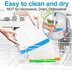 Reusable Storage Bags, longzon【12 Pcs S/M/L】Reusable Sandwich Bags, Reusable Food Ziplock Bags, Small Freezer Large Storage Snack Lunch Plastic Bags, BPA Free, FDA Foodgrade, ecoFriendly Silicone Bags