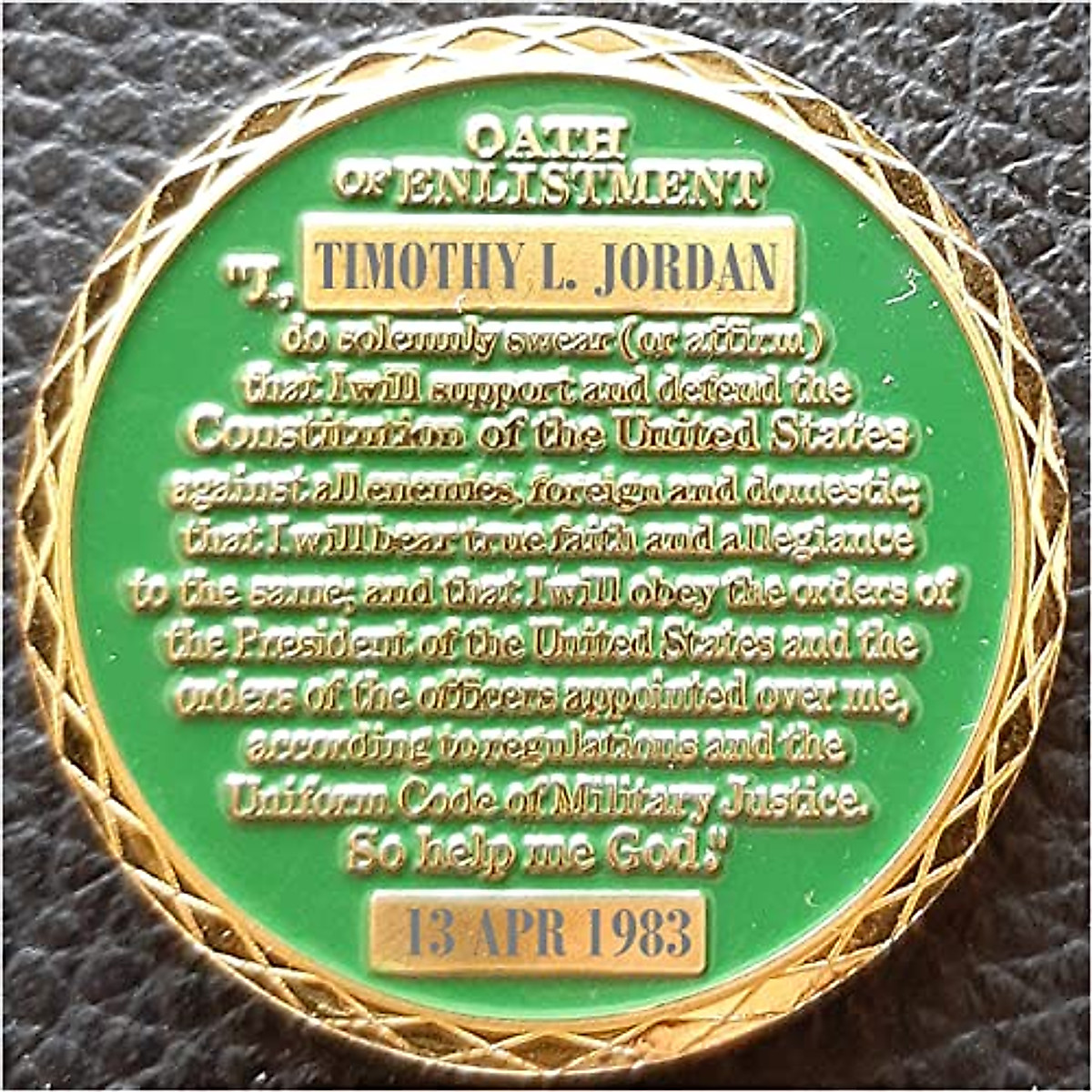 Junk and Disorderly, AZ US Army Oath of Enlistment Challenge Coin