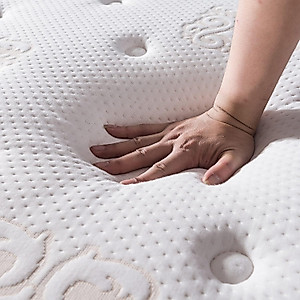 Jacia House Queen Mattress 11.4 Inch Pillow Top Pocket Spring Hybrid Mattress, Memory Foam Innerspring Firm Mattress -Bed in a Bag,Mattress Queen