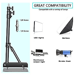 4.3ft/130cm Wall Mount Triangle Boom Arm, 180º Flexible Rotation, Save Space, for Ring Light, Photography Strobe Light, Monolight, Softbox, Umbrella and Reflector