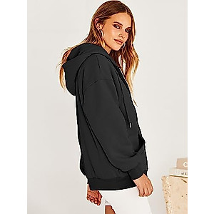 Prinbara Women's Sweater Trendy Hoodies Cute Jacket Casual Long Sleeve Fleece Sweatshirts Zip Up Y2k Clothes Teen Girl Tops 9PA89-heise-XS Black
